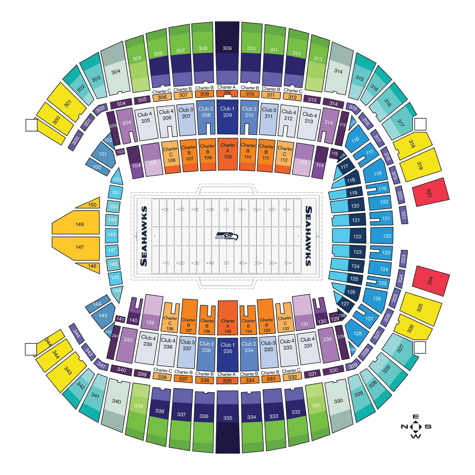 Seattle Seahawks Interactive Seating Chart with Seat Views
